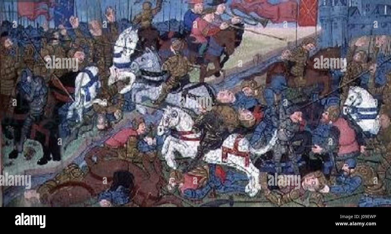 This historical scene depicts the war between Thierry II, King of ...