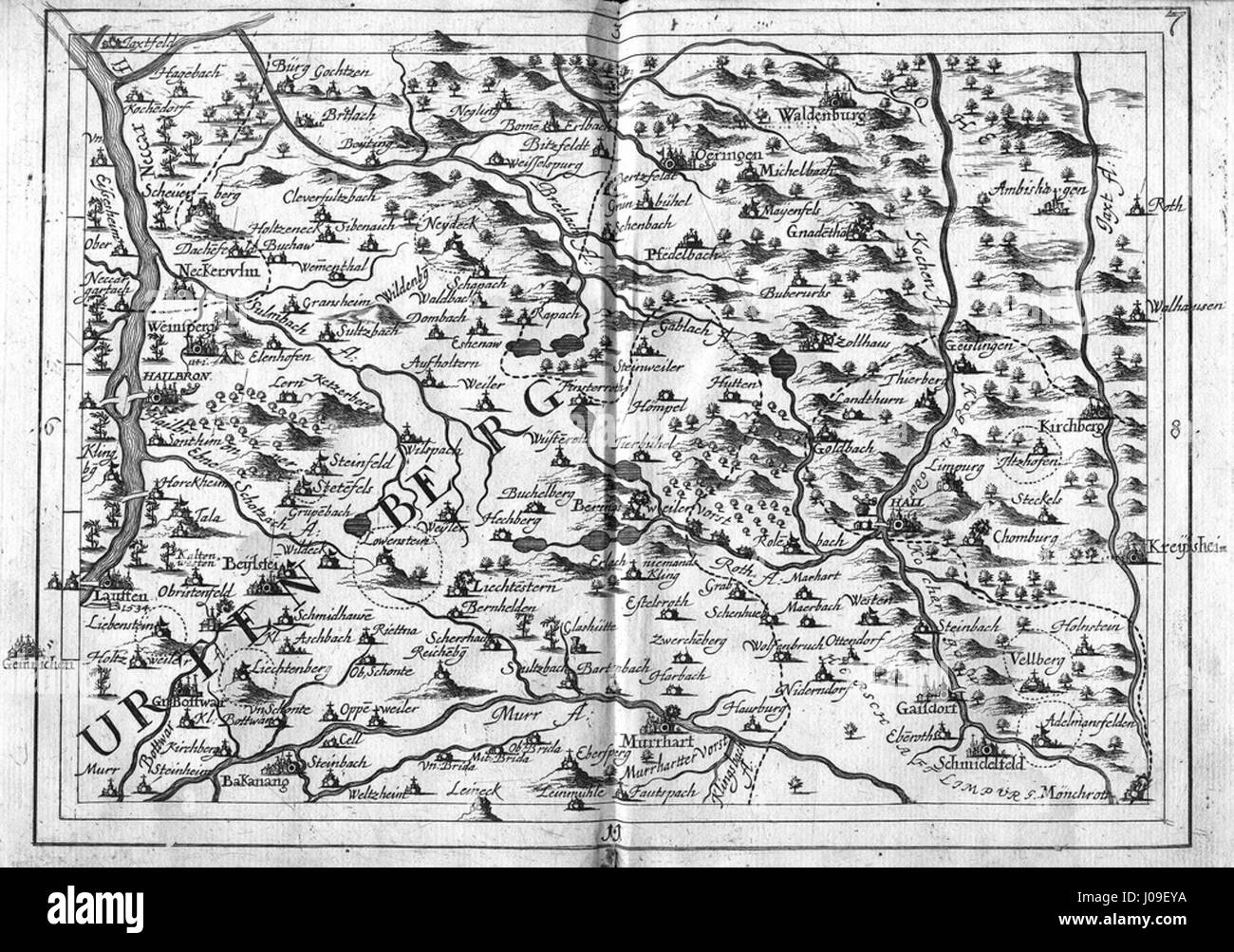 Hans Georg Bodenehr's map 'Typus Sueviae In Seqq. LVI. Tabulas Divisae ...