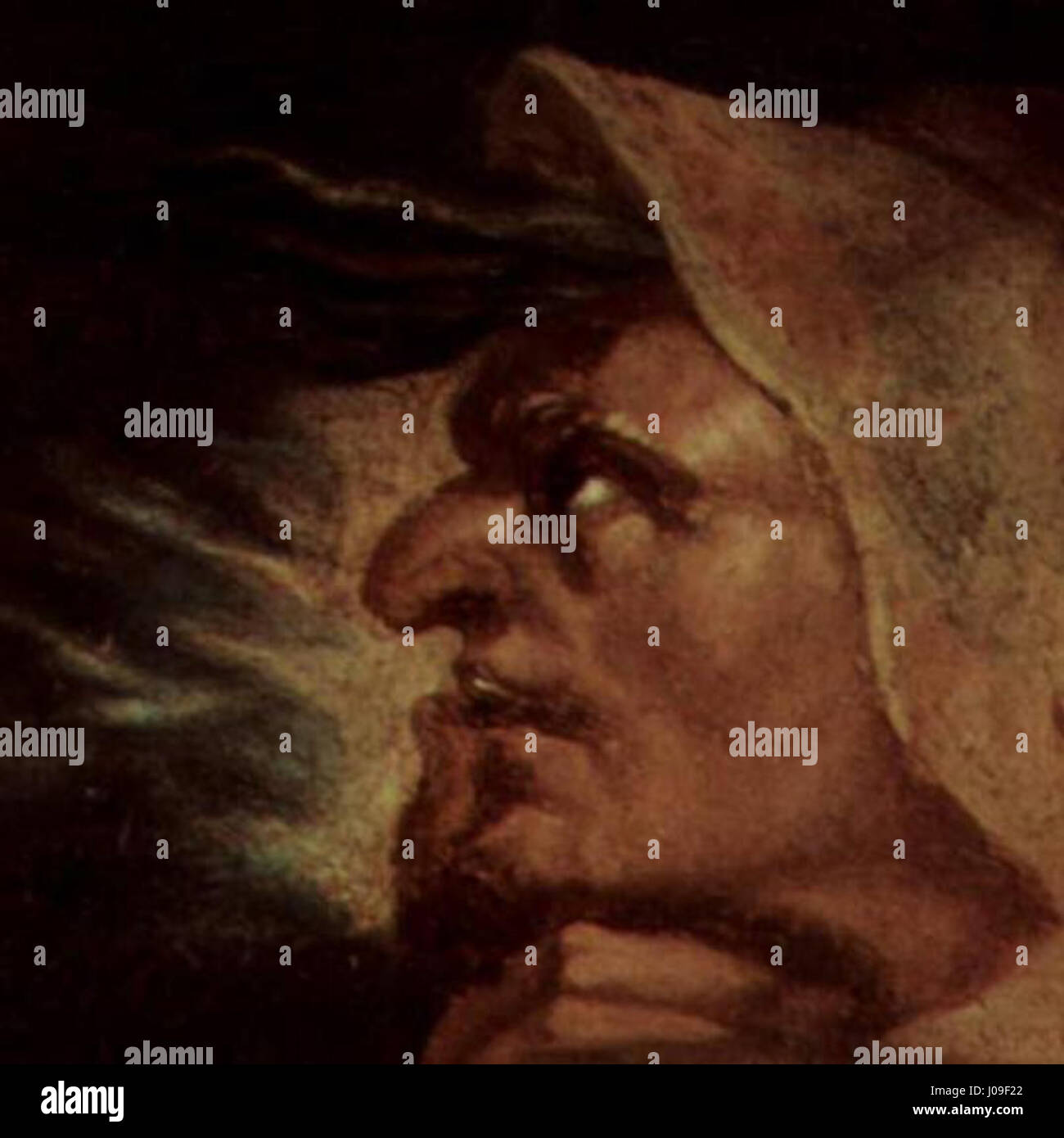 The fragment of Johann Heinrich Füssli's work captures a dramatic scene ...