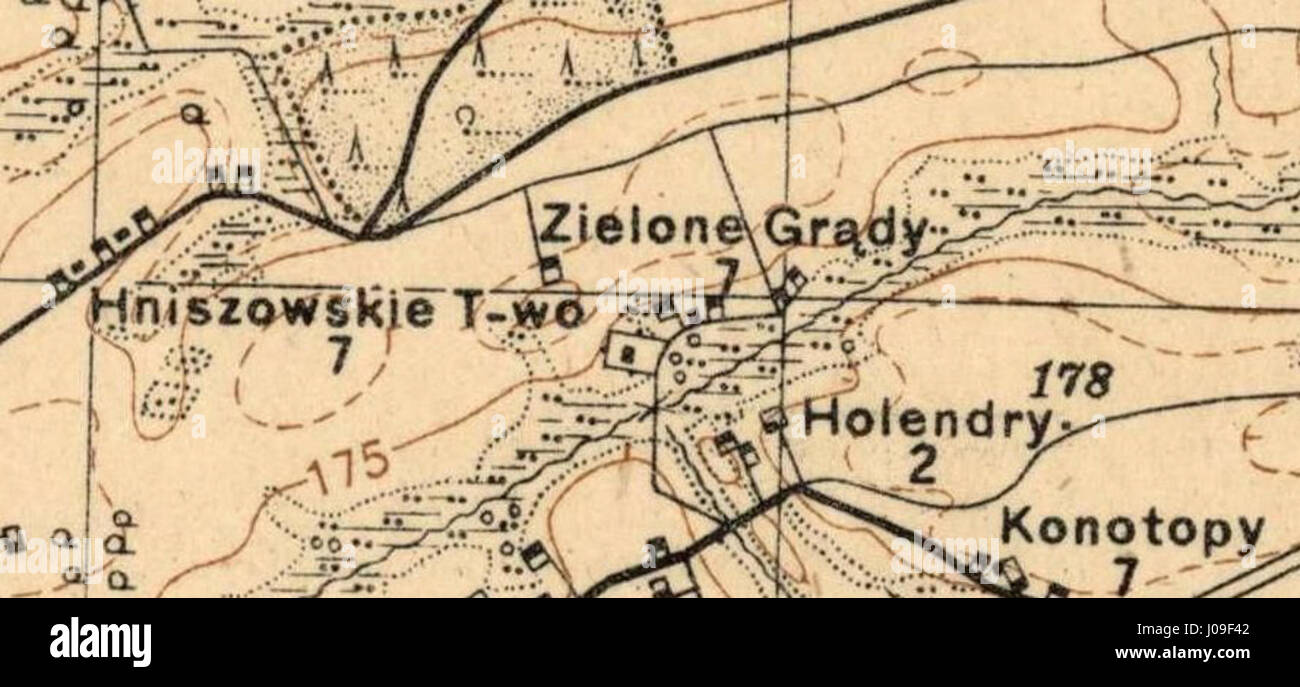 A map illustration from the Military Geographical Institute of Poland ...