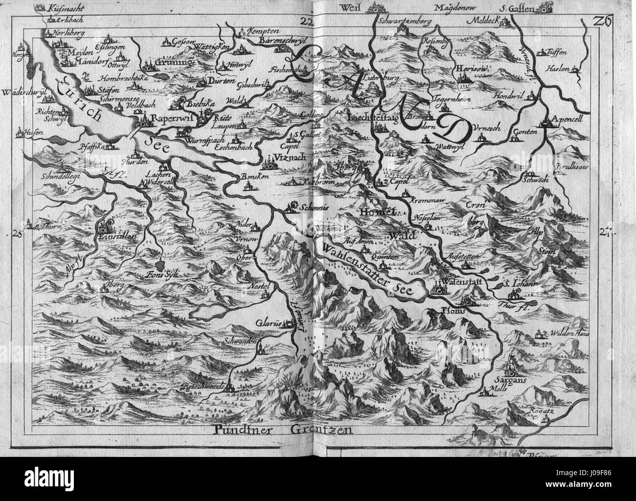 Hang Georg Bodenehr’s ‘Schwaben’ is a historical map depicting the ...