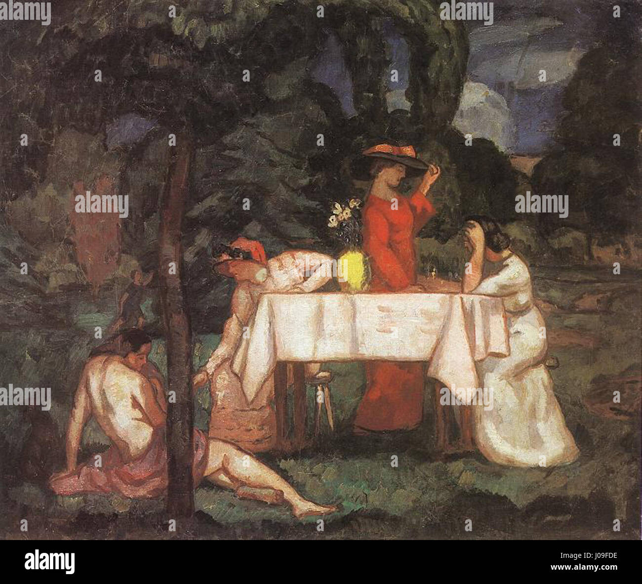 Iványi The Tea Party 1910s Stock Photo - Alamy