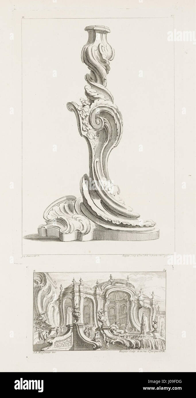 This 5th plate by Juste-Aurèle Meissonnier showcases a chandelier ...