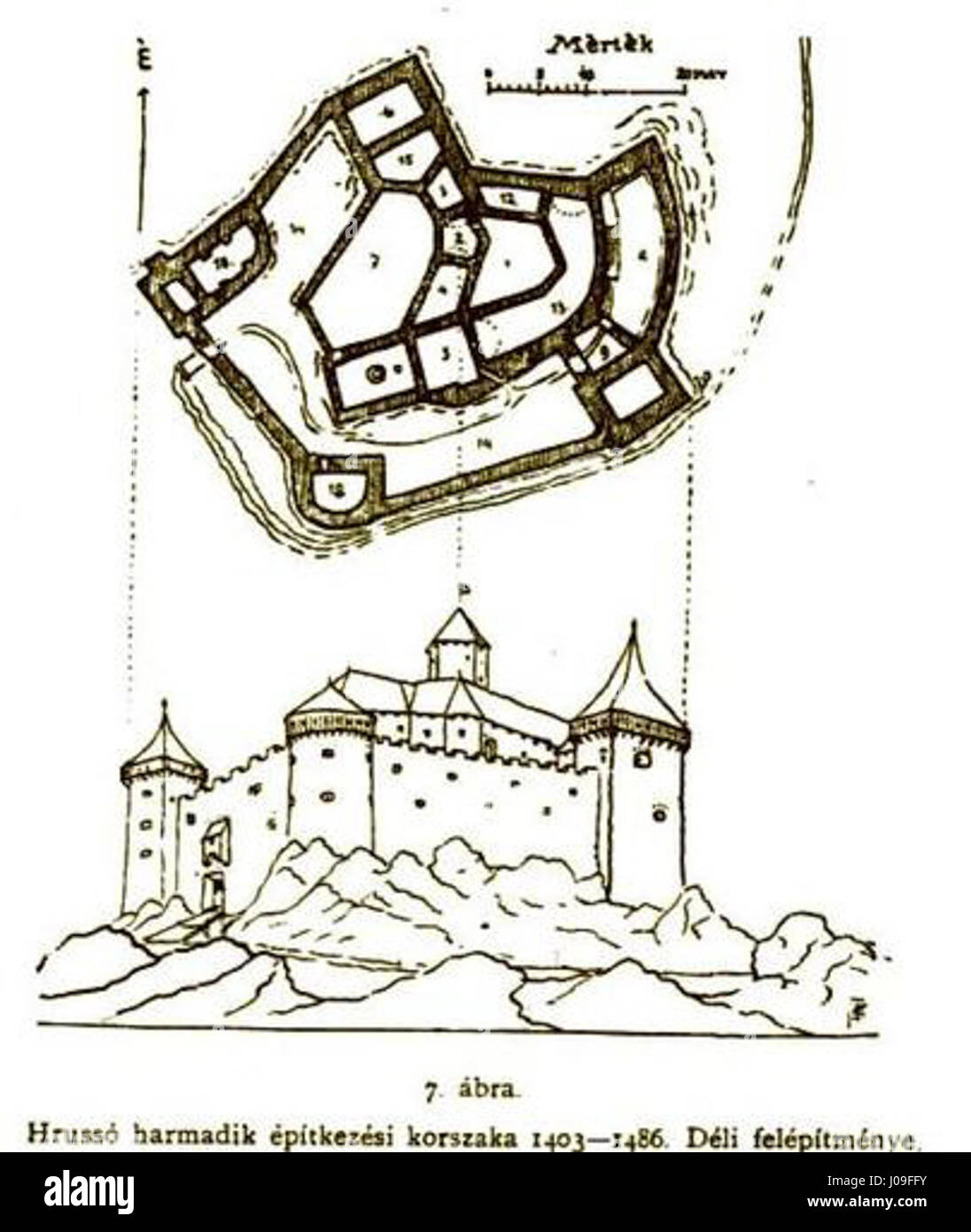 The Hrusov Hrussè château plan is a detailed architectural drawing of ...