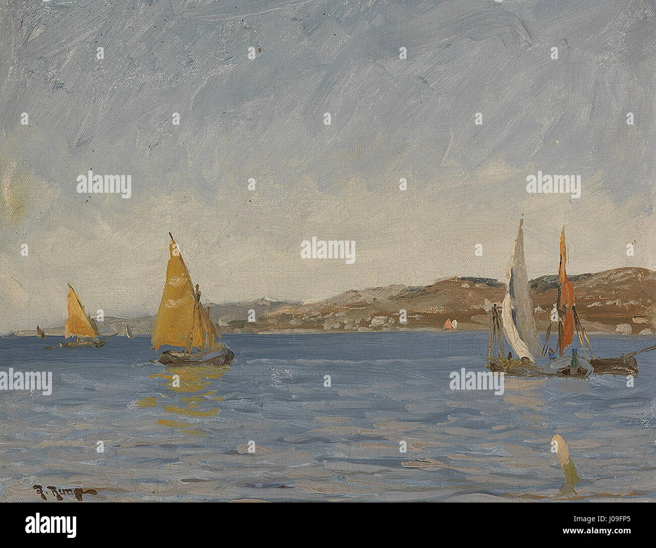 This painting by Julius Ludwig Friedrich Runge depicts sailboats on the ...