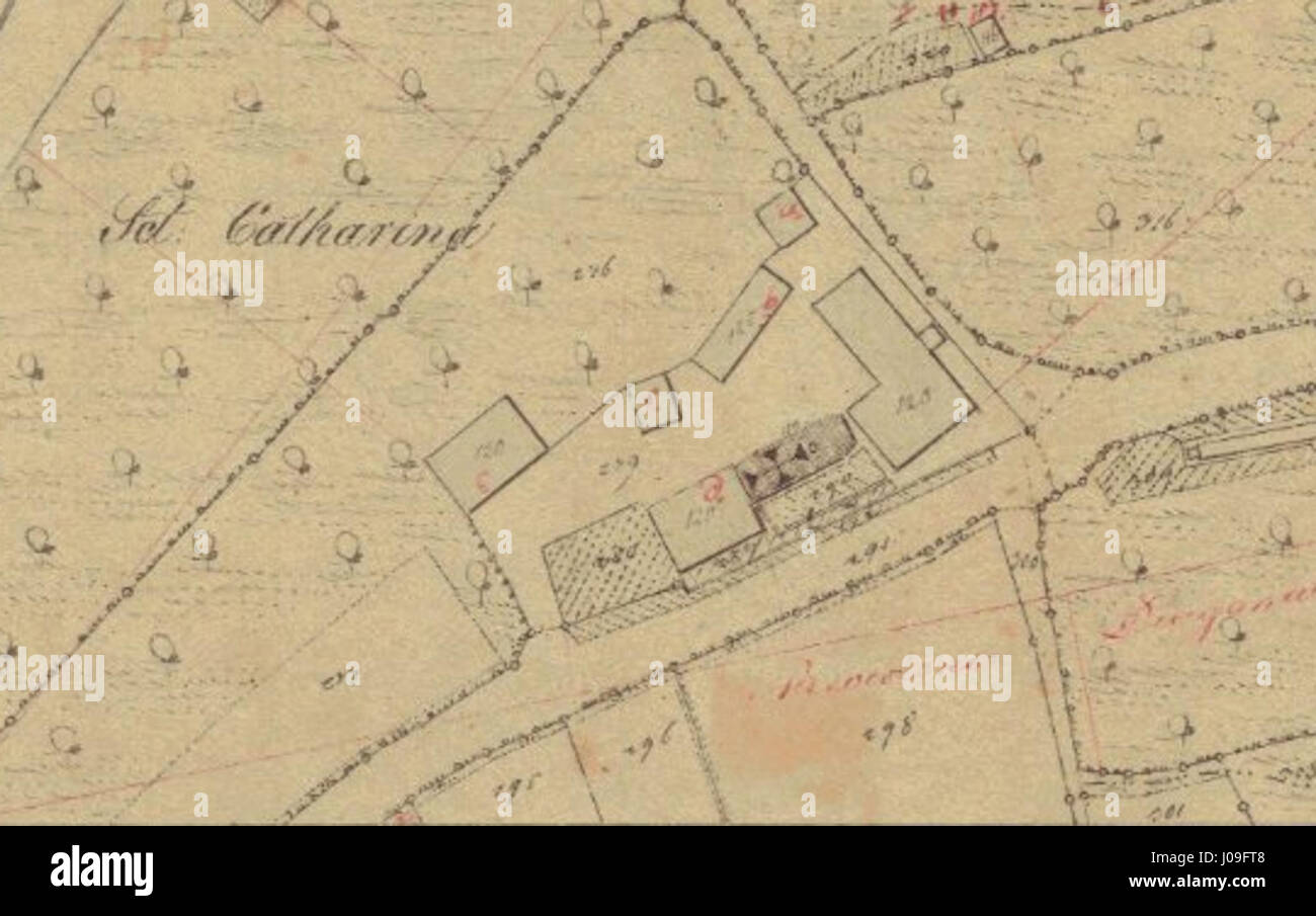 This map from 1830 depicts St. Katharina in Schwäbisch Gmünd, a town in ...