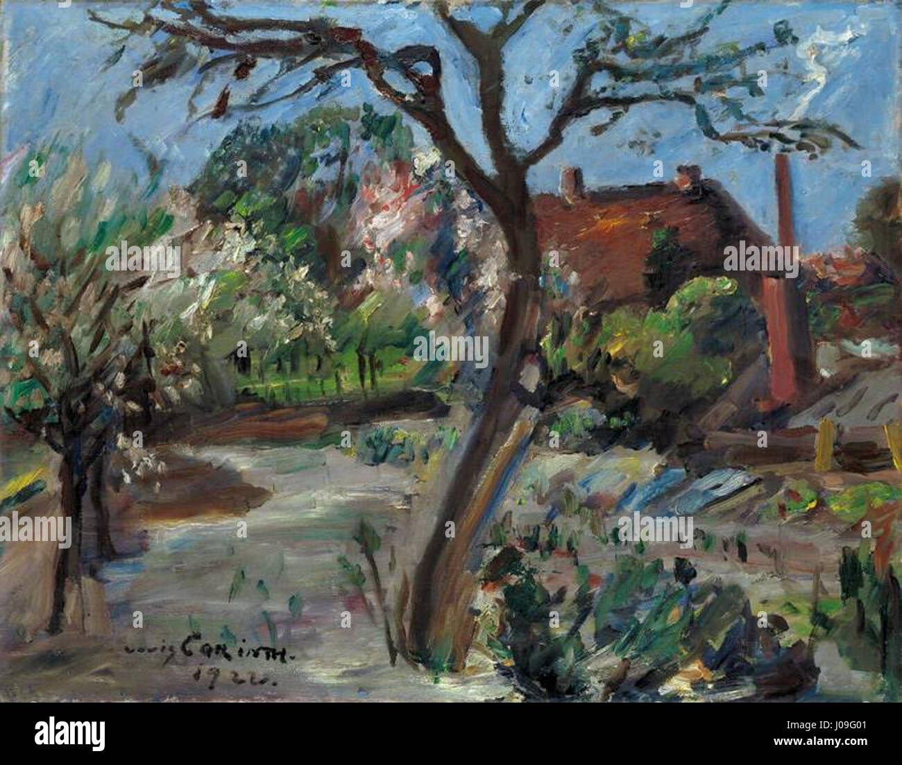 A 1910 landscape painting by German artist Lovis Corinth, titled ...