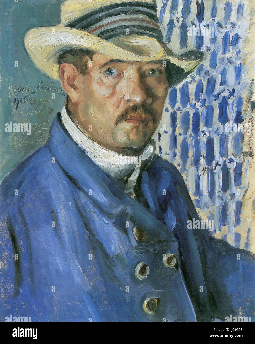 This self-portrait by Lovis Corinth, painted in 1912, features the ...