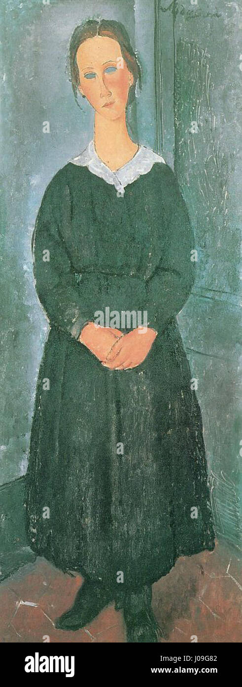 *Junges Dienstmädchen* (Young Maid) is a portrait by Amedeo Modigliani ...