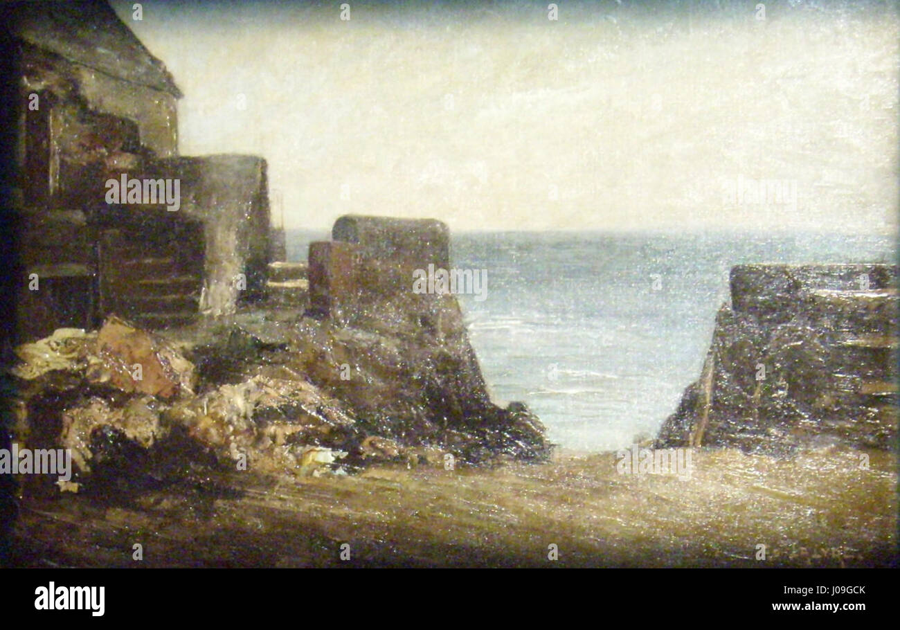 ‘Morsalines, descente vers la grève, lalire’ depicts a coastal scene ...