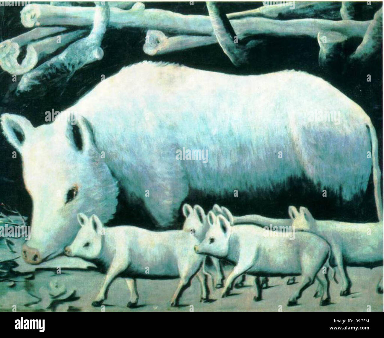 Niko Pirosmani's 'White Sow with Piglets' is an iconic piece of ...
