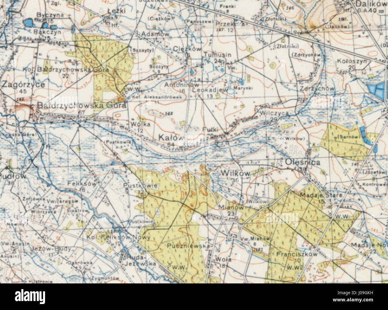 MapaKalów is a historical map detailing the region of Kalów, showcasing ...