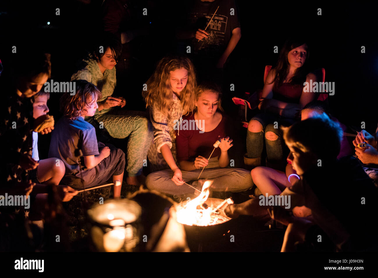 Toasting marshmallows fire hi-res stock photography and images - Alamy