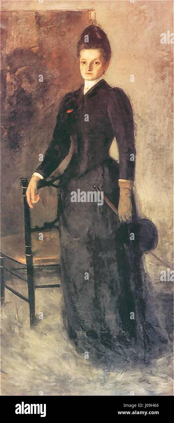 Olga Boznańska's 1891 painting 'Amazonka' portrays a female figure ...