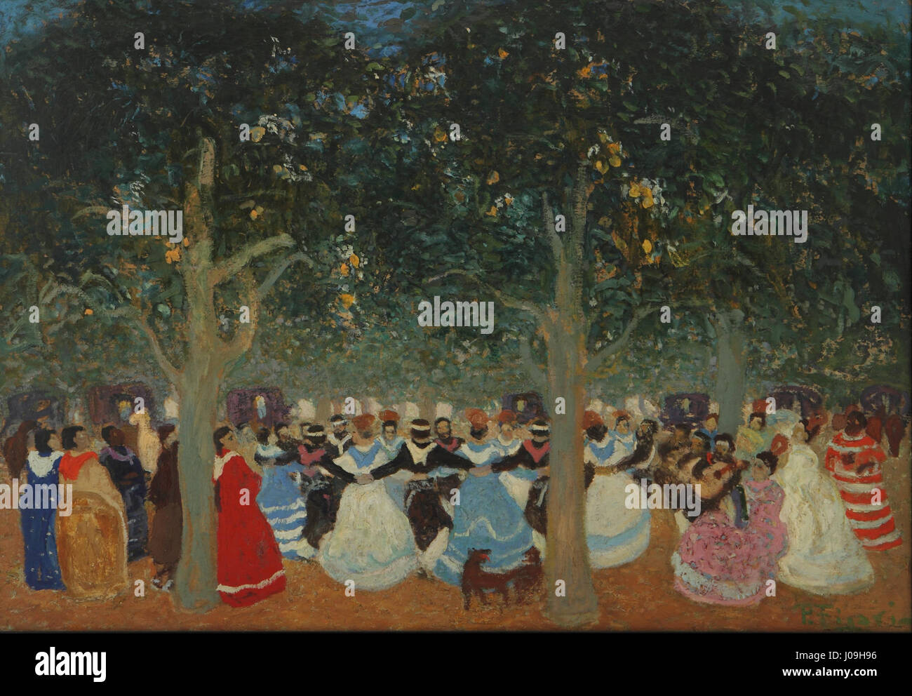 This painting by Pedro Figari, titled 'Pericón', depicts a vibrant ...