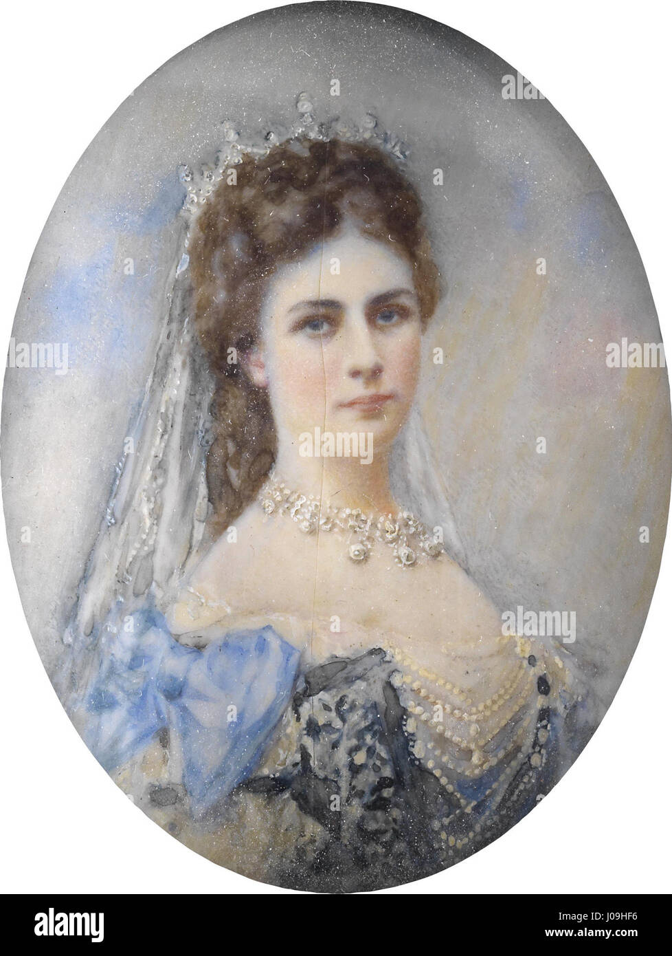 This miniature portrait depicts Elisabeth of Austria, also known as ...