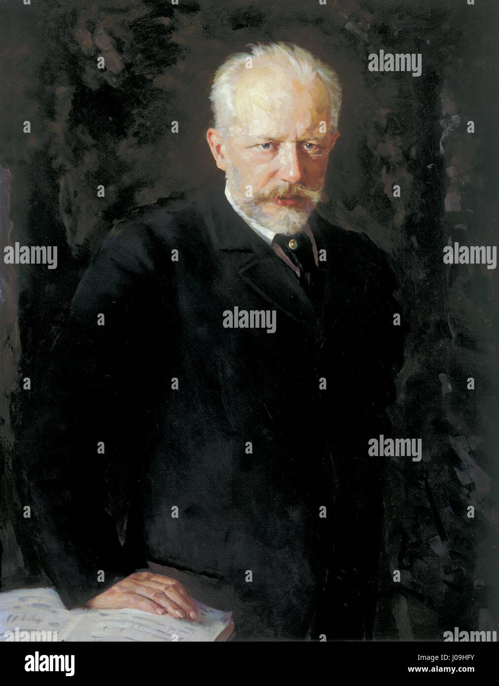 This portrait of composer Pyotr I. Tchaikovsky (1840-1893) captures his ...