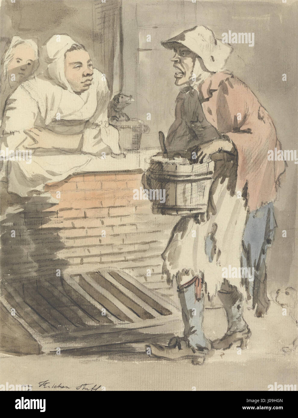 ‘London Cries - Any Kitchen Stuff’ by Paul Sandby depicts the sounds ...