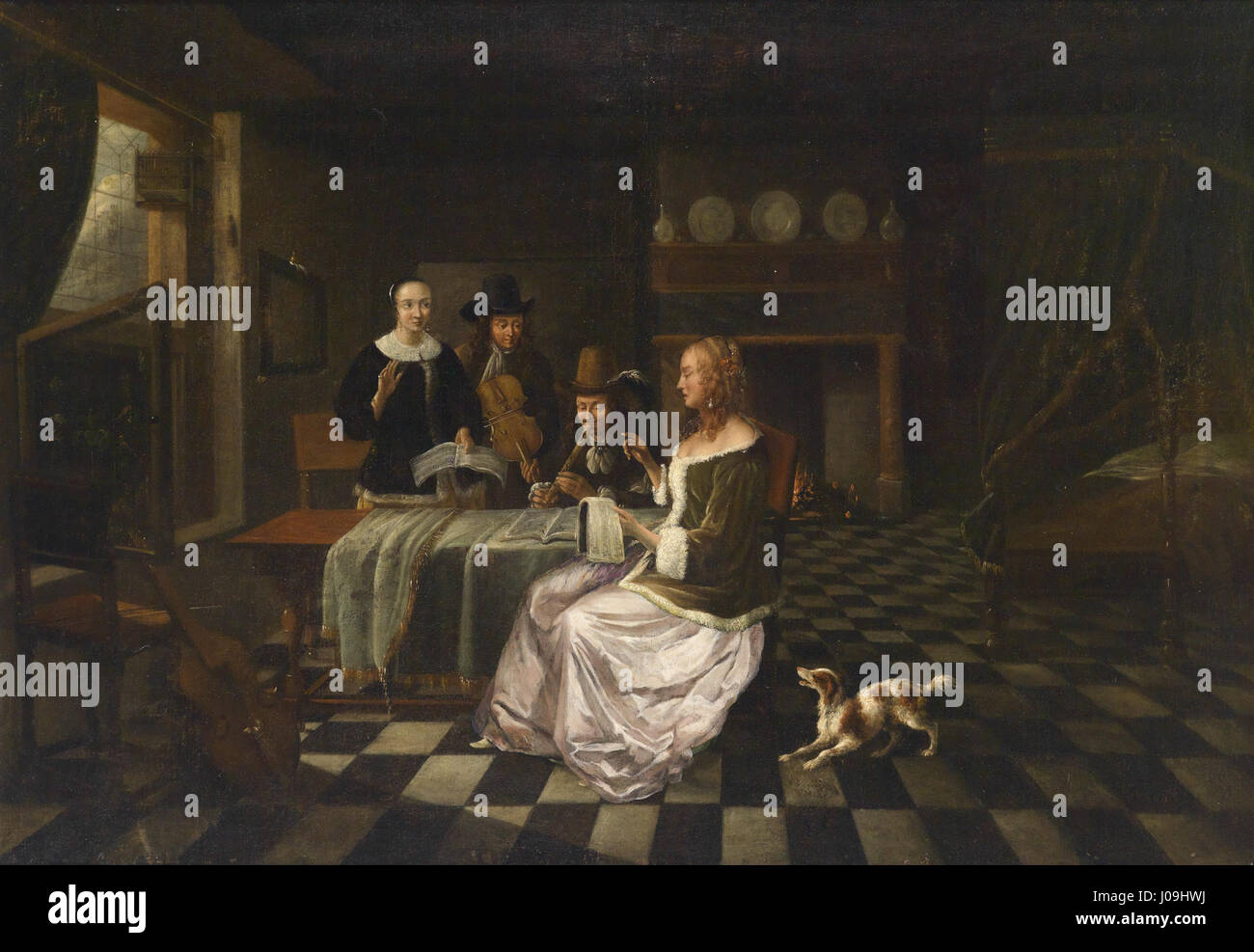 Pieter de Hooch’s 'Bűrgerliches Interieur mit vier Personen' (Bourgeois ...