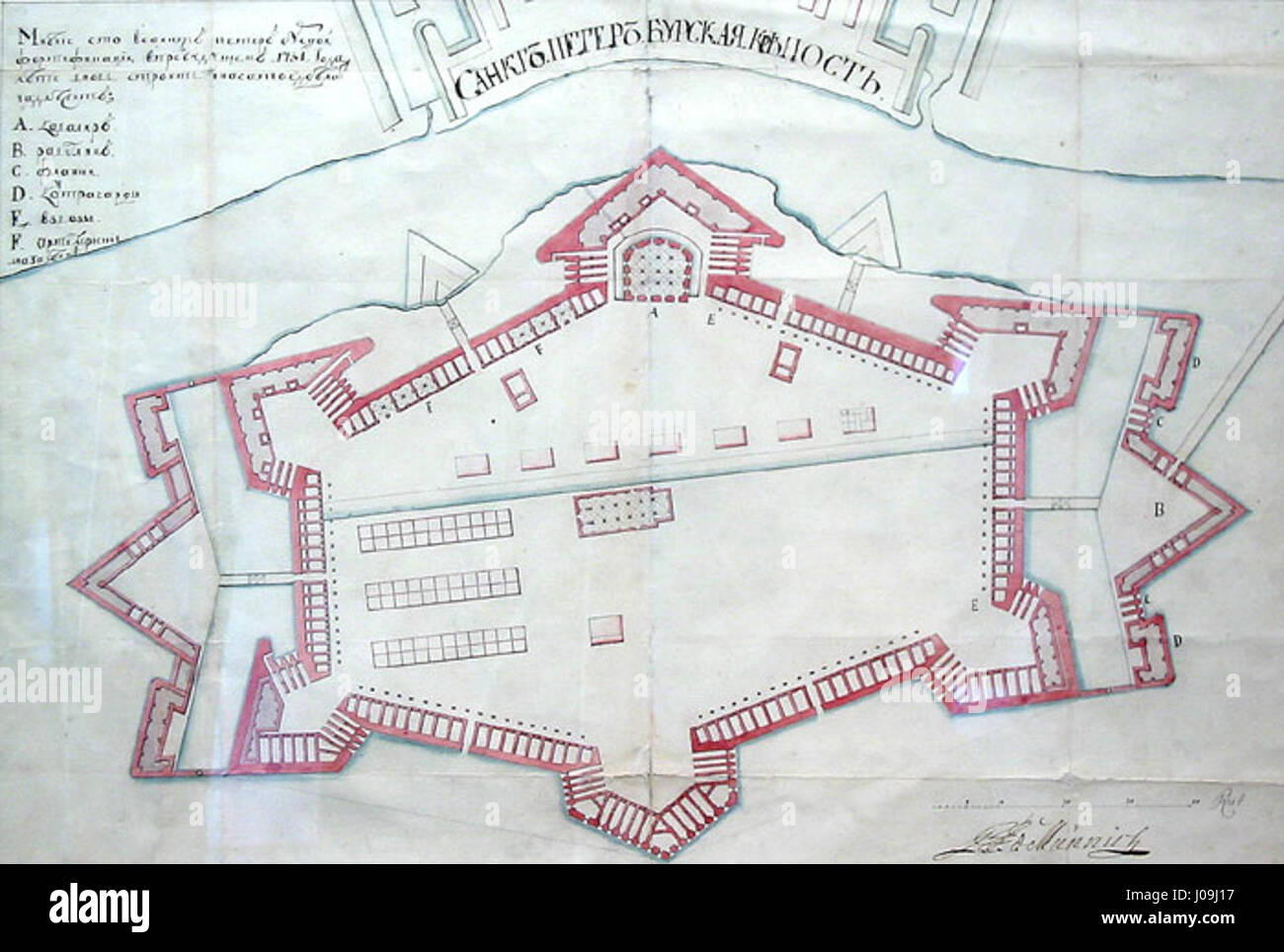 The 'Plan of Peter & Paul Fortress' by Münnich from 1730 is a detailed ...