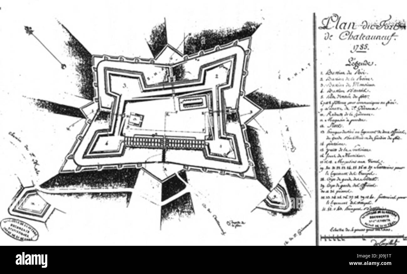 The original plan of Fort Saint-Père shows the architectural design of ...