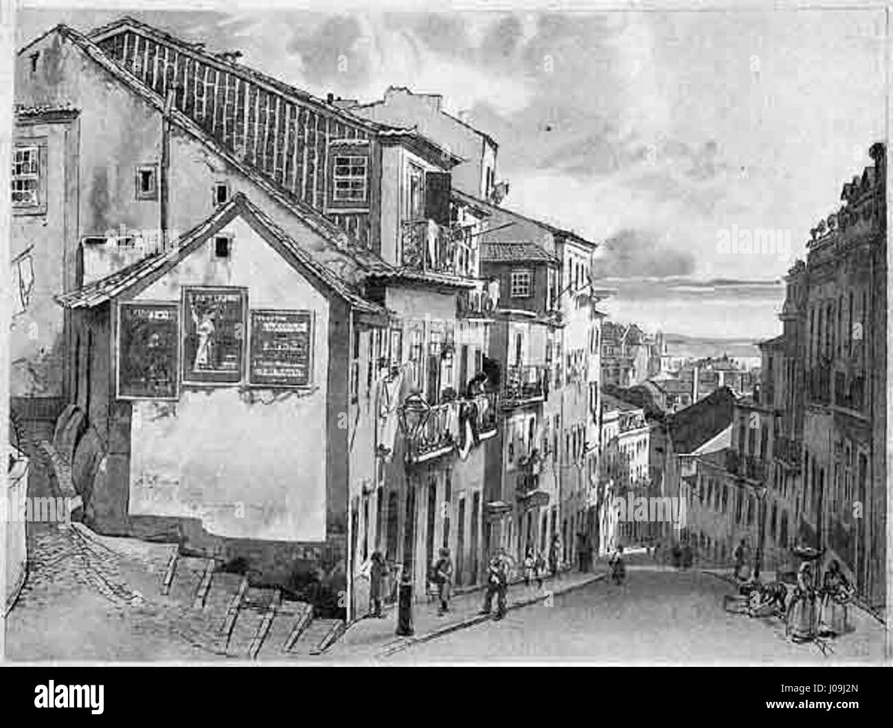 Roque Gameiro's work 'Lisboa Velha, n.º 14' portrays Rua do Século ...