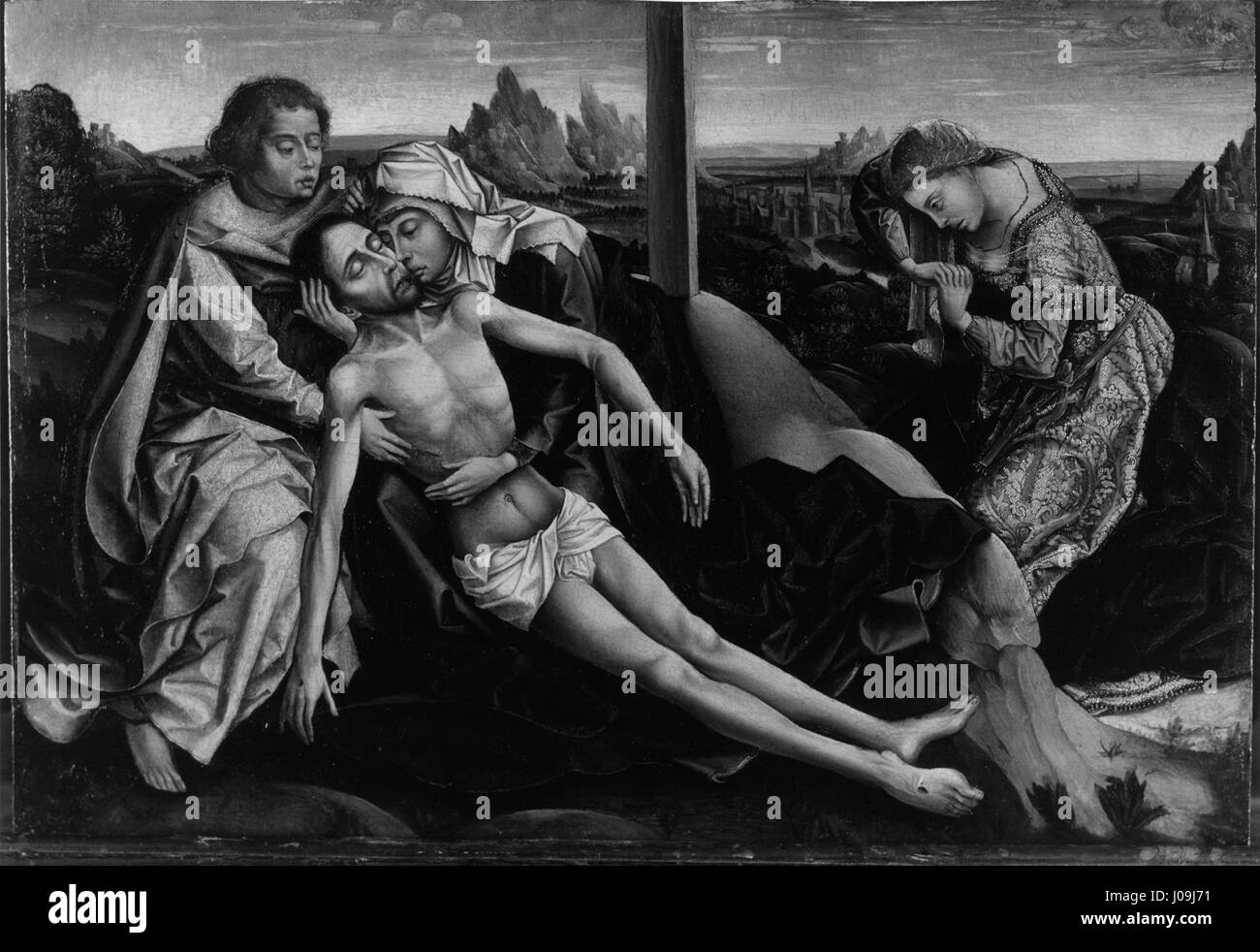 Rogier van der Weyden's 'Pietà' (c. 1440) portrays the Virgin Mary ...