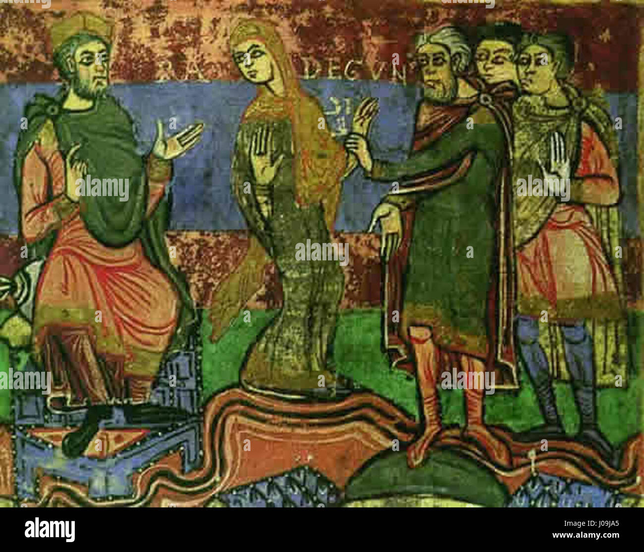 This artwork depicts the legendary scene of Radegonde, the Frankish ...