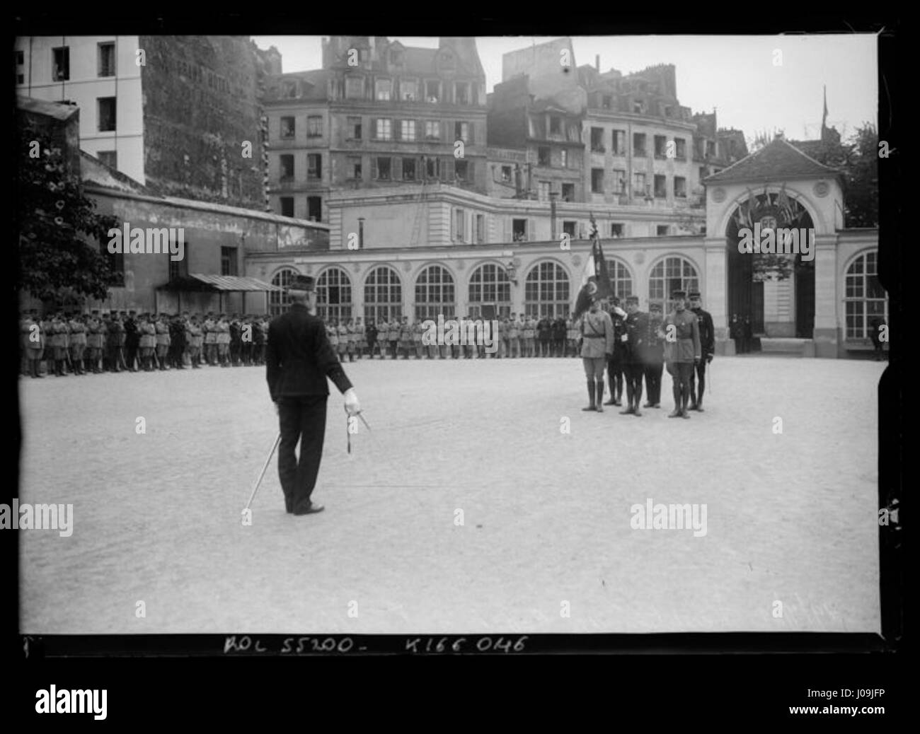 This image captures the reception ceremony for cadets at the École ...