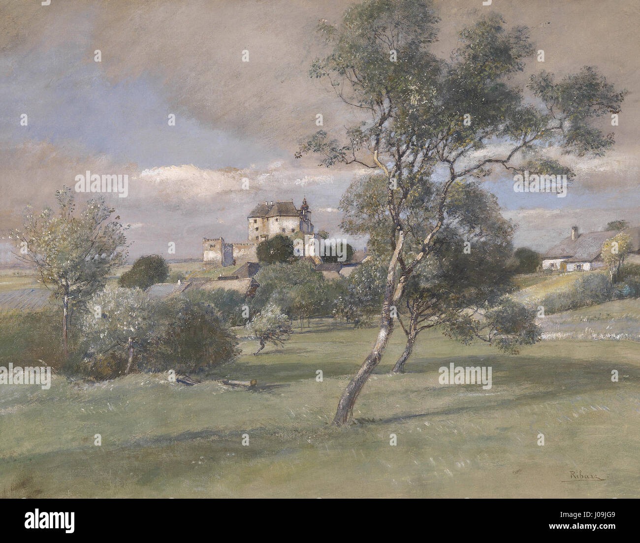 Rudolf Ribarz's 'Schlog Albrechtsberg' is likely a landscape painting ...