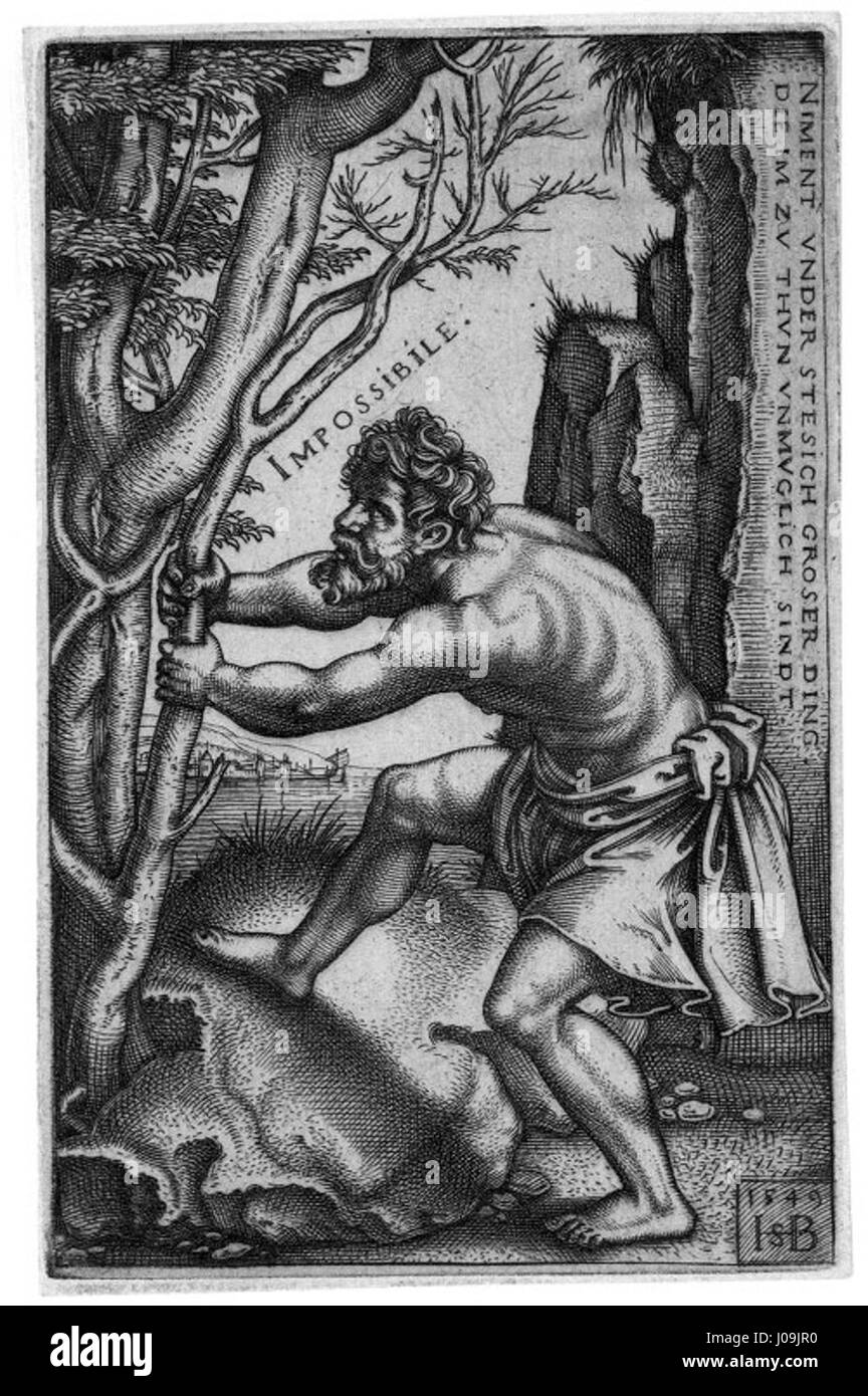 'Das Unmögliche' (The Impossible) by Sebald Beham is an engraving that ...