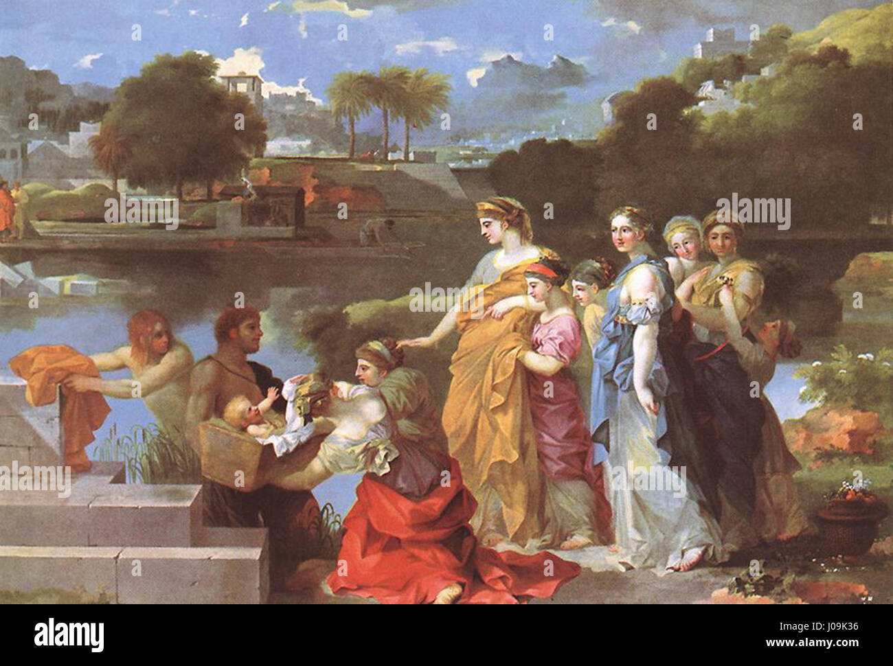 'The Finding of Moses' by Sébastien Bourdon illustrates the biblical ...