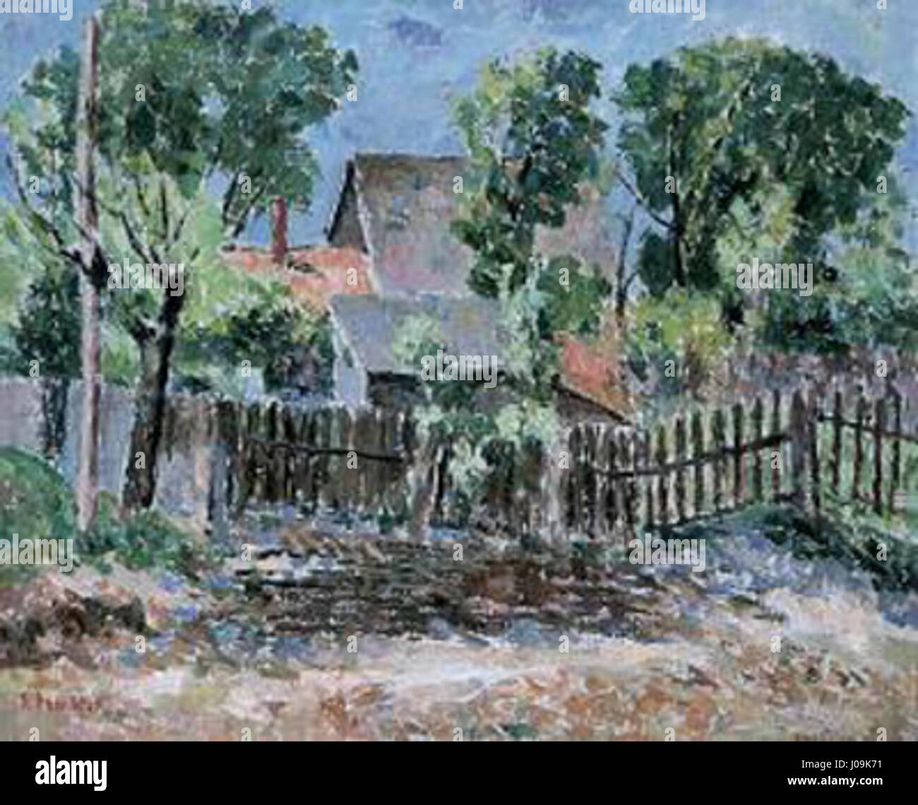 Symche Trachter’s 'Pejzaż z chalupą i płotkiem' (Landscape with a ...