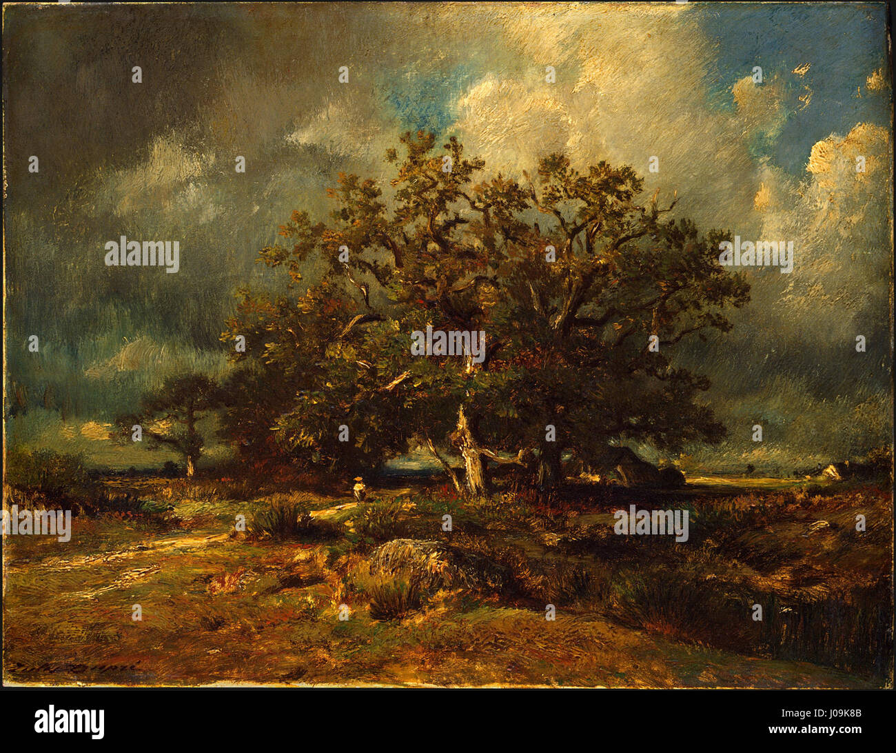 Jules Dupré’s 'The Old Oak' (c. 1870) features a large, weathered oak ...