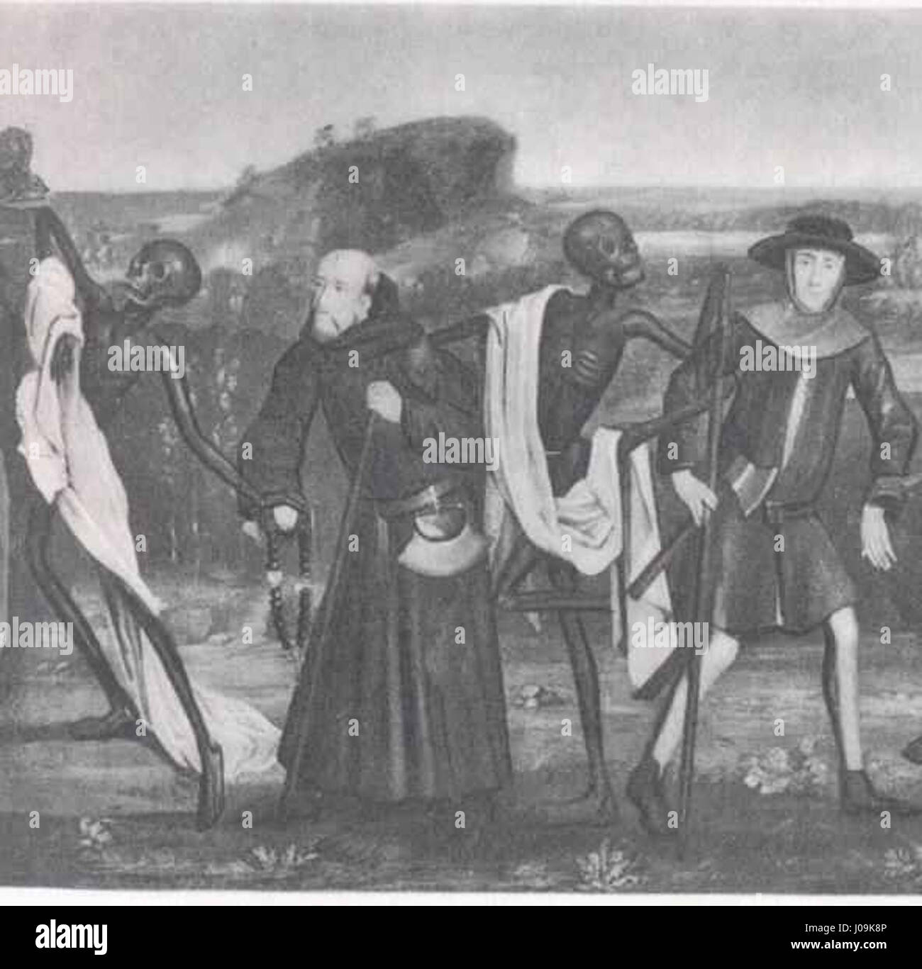 The 'Totentanz' (Dance of Death) frescoes in Lübeck, Germany, date from ...