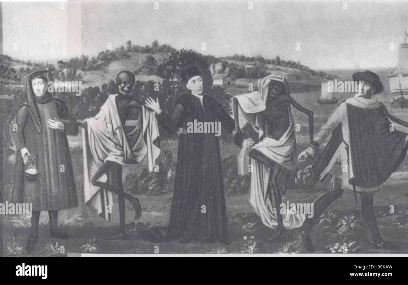 The 'Totentanz Lübeck 63' (Dance of Death) is a historical engraving ...