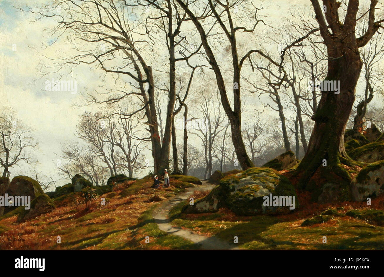 ‘To sm†piger i skoven en efter†rsdag’ by Vilhelm Groth depicts two ...