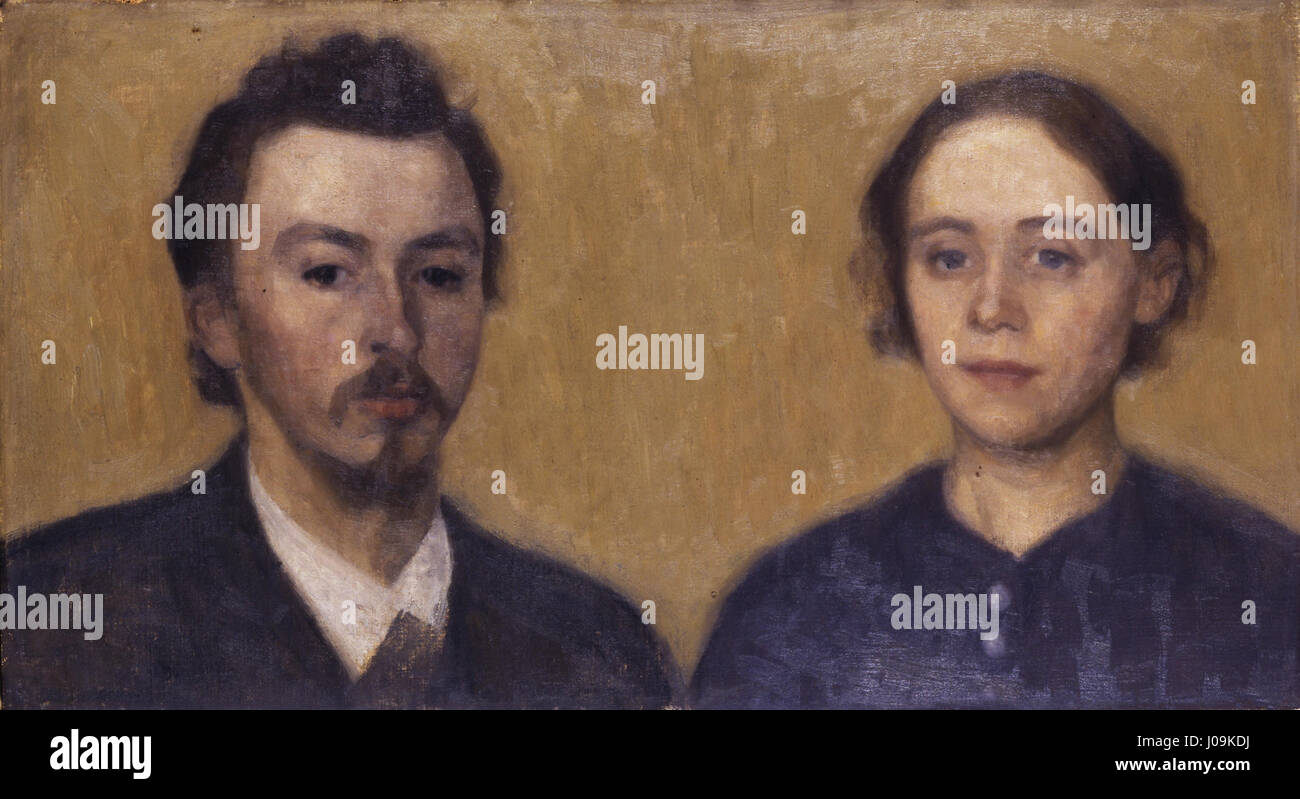 This painting by Vilhelm Hammershøi depicts a double portrait of the ...