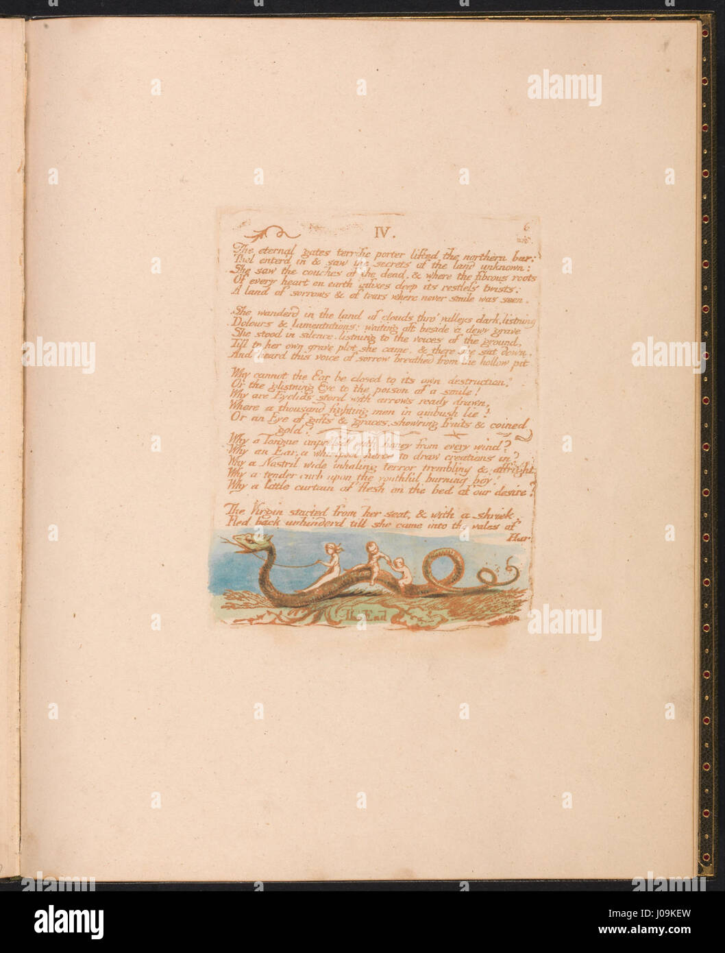 William Blake - The Book of Thel, Plate 8, IV. , The eternal gates ...