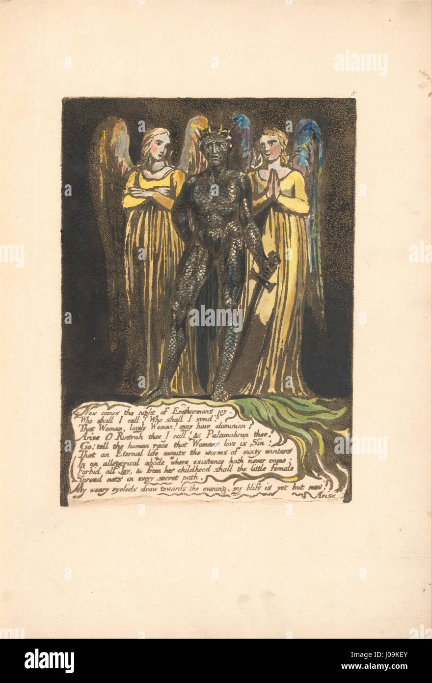 Plate 7 from William Blake's 'Europe. A Prophecy' (Bentley 8) captures ...