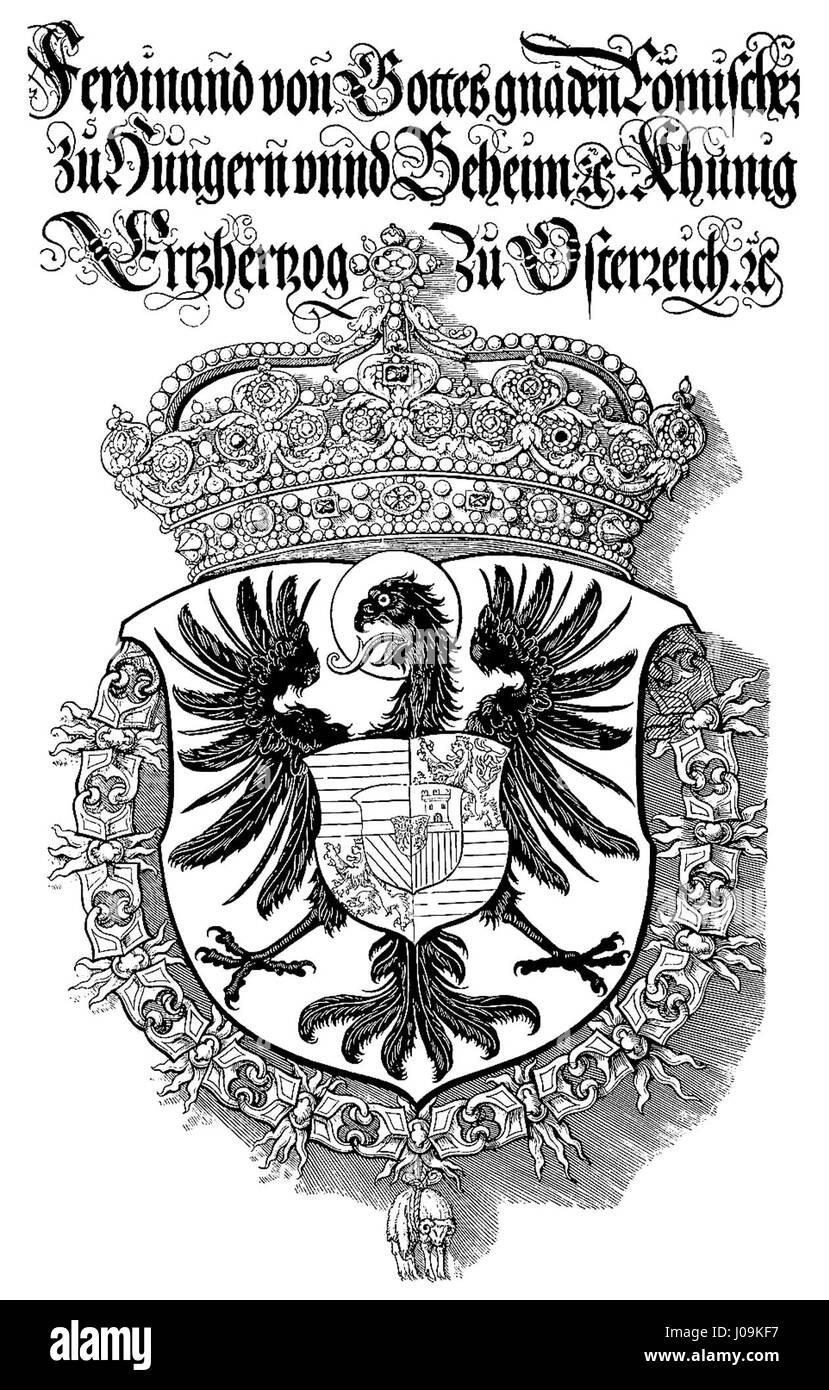*Wappen Königs Ferdinands I* depicts the royal coat of arms of ...