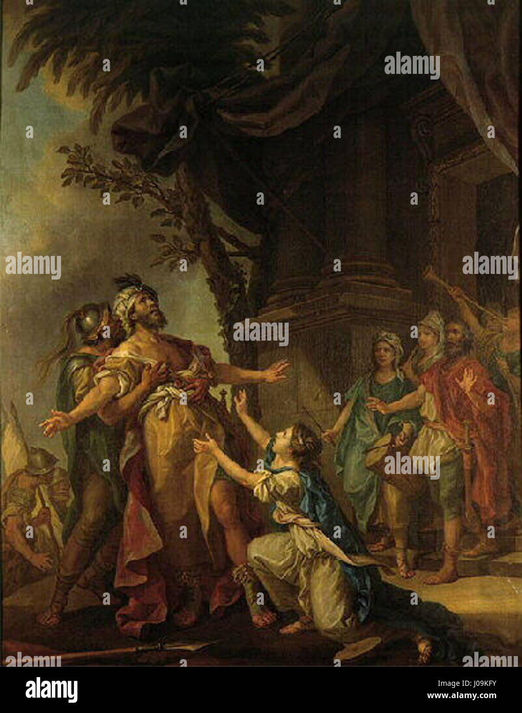 'Le Voeu de Jephté' by Van Loo depicts the biblical story of Jephthah's ...