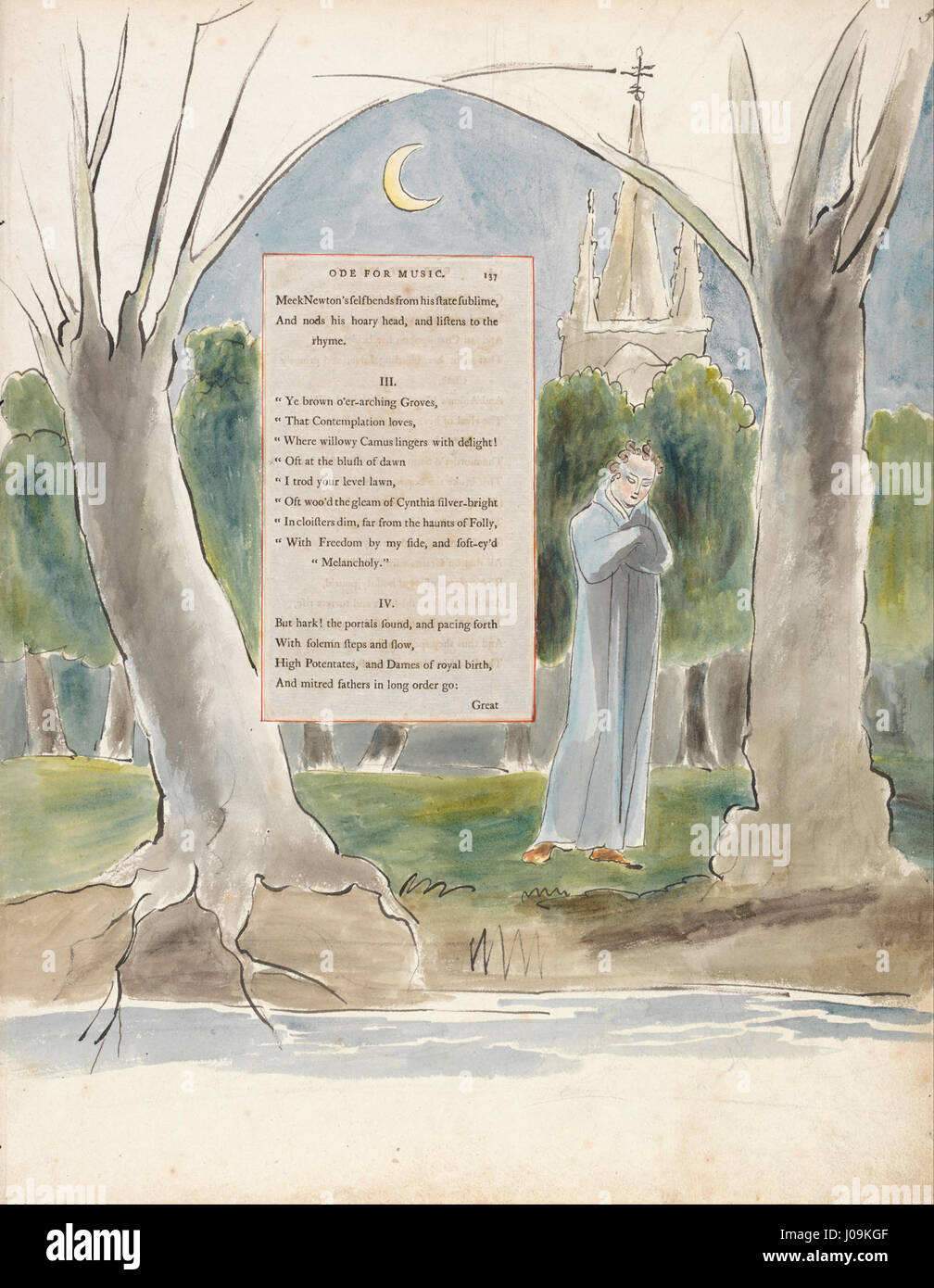 William Blake - The Poems of Thomas Gray, Design 97, Ode for Music ...