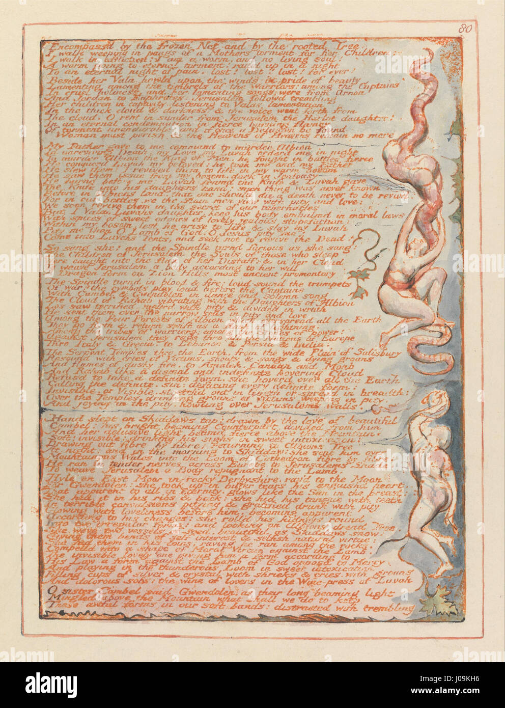 William Blake's 'Jerusalem, Plate 80' illustrates a symbolic and ...