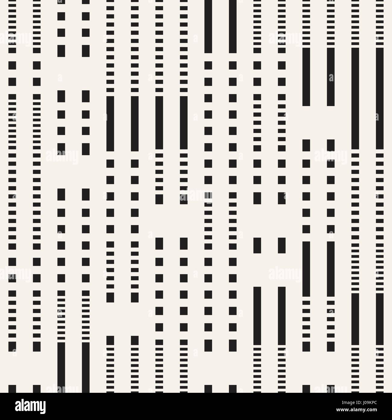 Black and White Dashed Lines Pattern. Modern Abstract Vector Seamless ...