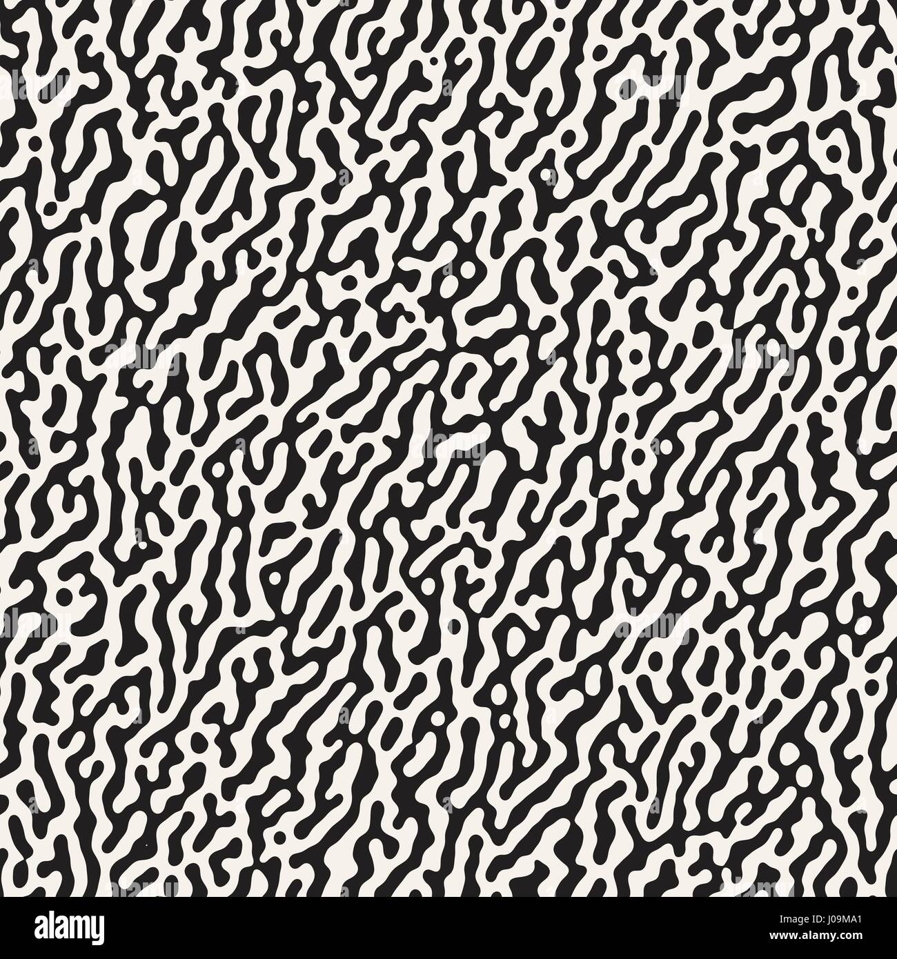Vector Seamless Grunge Pattern. Black and White Organic Shapes. Messy ...