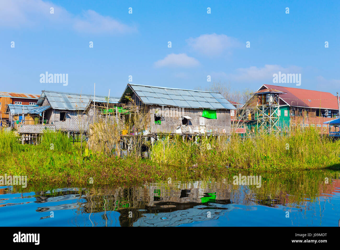 Traditional floating village at Inle Lake, Myanmar ( Burma Stock Photo ...