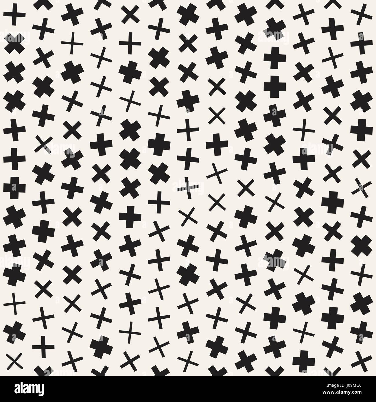 Trendy Texture With Scattered Geometric Shapes. Vector Seamless Pattern ...