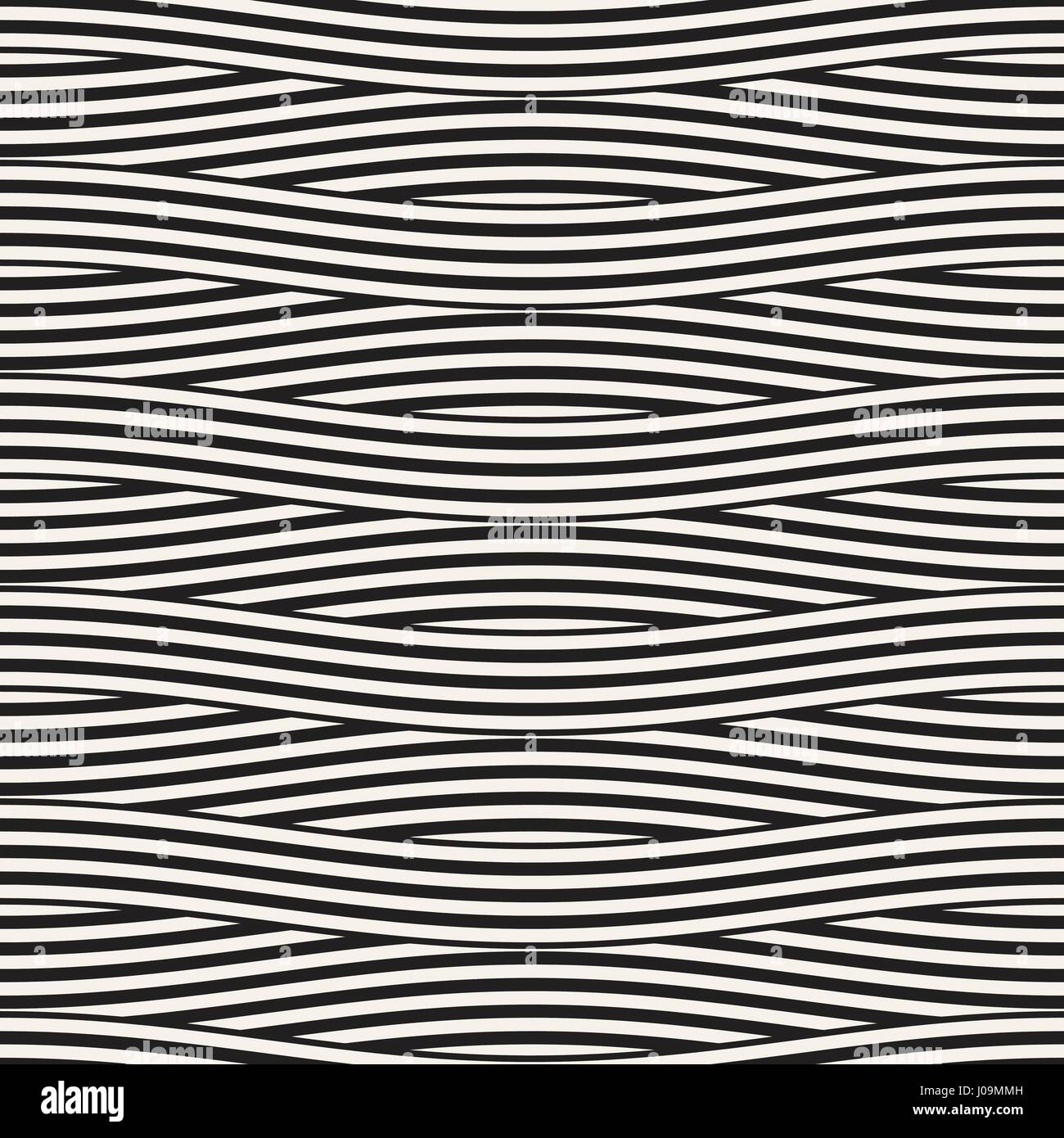 Abstract geometric pattern with wavy lines. Interlacing rounded stripes ...