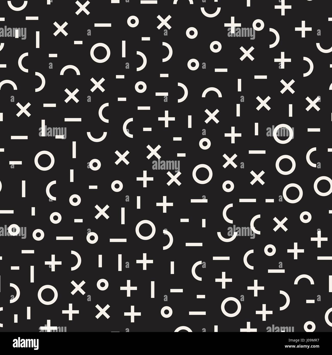 Retro geometric line shapes seamless patterns. Abstract jumble textures ...